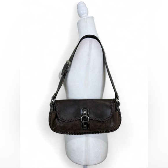 Kesslord | Bags | Kesslord Brown Suede Leather Shoulder Bag With Silver ...